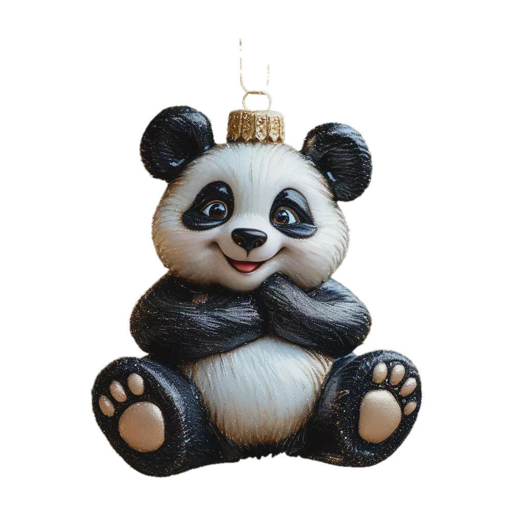"Pandi is sitting with her paws, her belly is visible,laughing, bulging ...