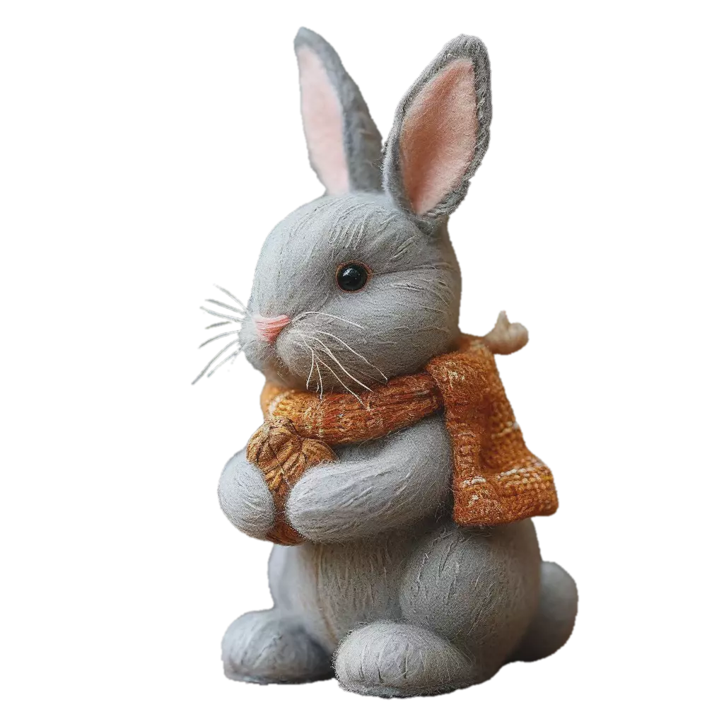 "Bunny with a nut" — image created in Shedevrum