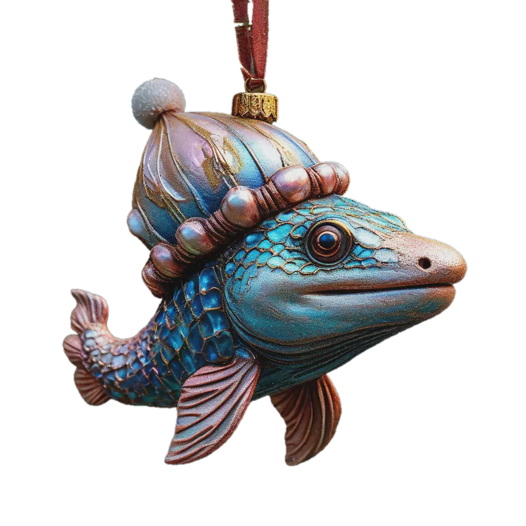 "A deep moray eel in a New Year's hat" — image created in Shedevrum