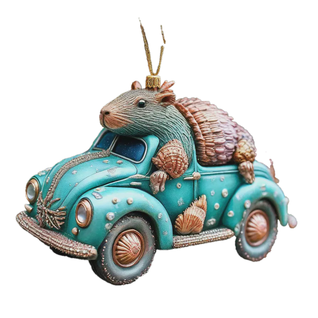 "Capybara in the car" — image created in Shedevrum