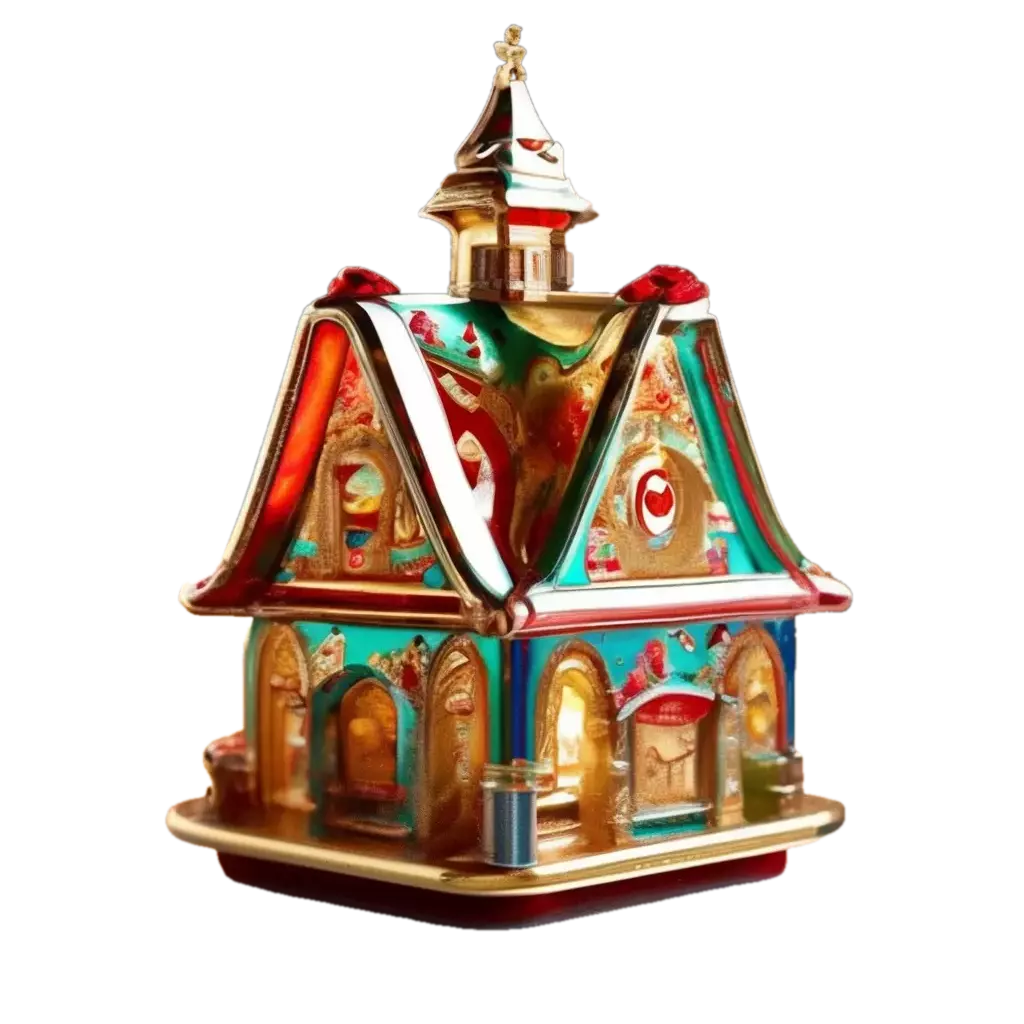 "New Year's hut is a retro toy from childhood" — image created in Shedevrum