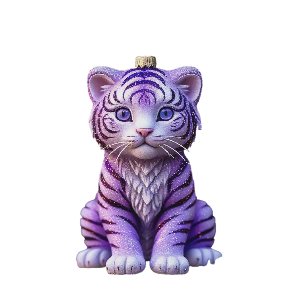 "3-🎁 Tiger_soul A purple tiger with beautiful patterned stripes, white ...