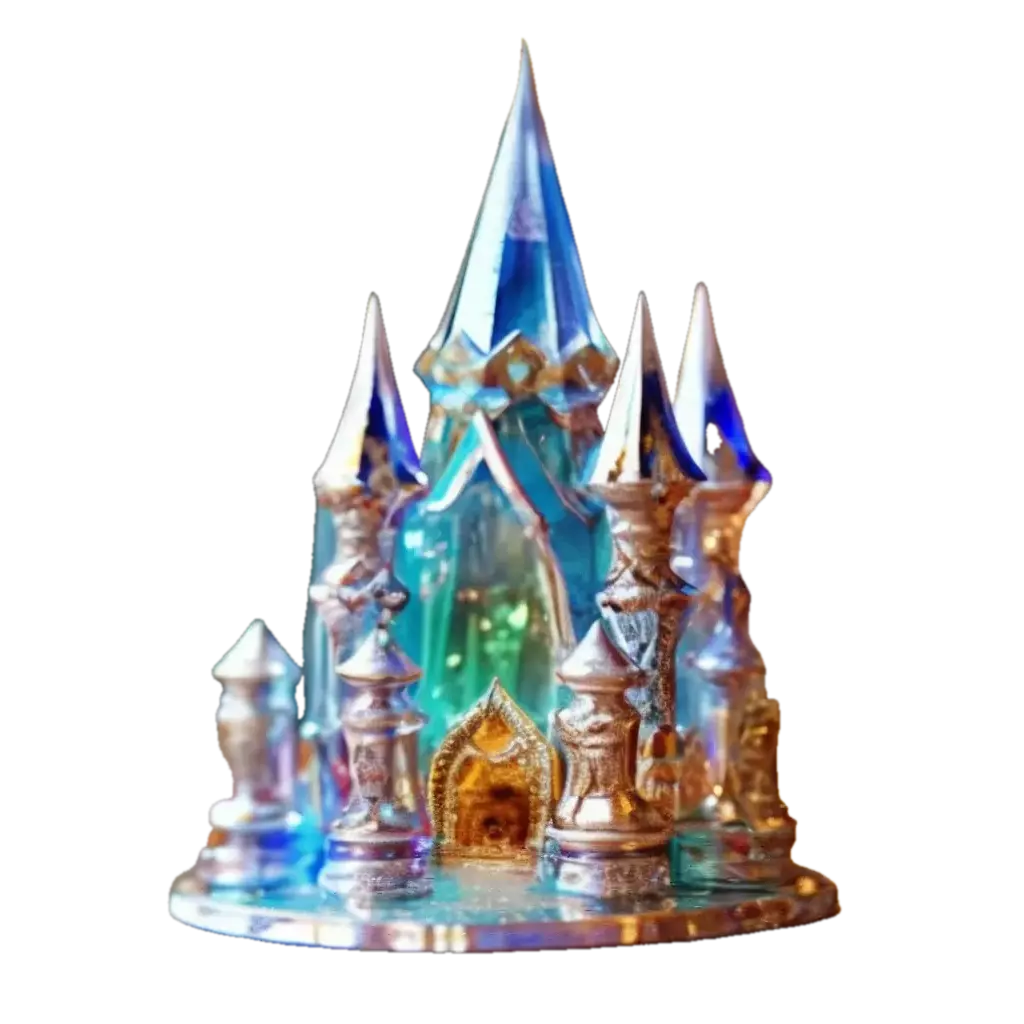 "Crystal castle, realistic" — image created in Shedevrum