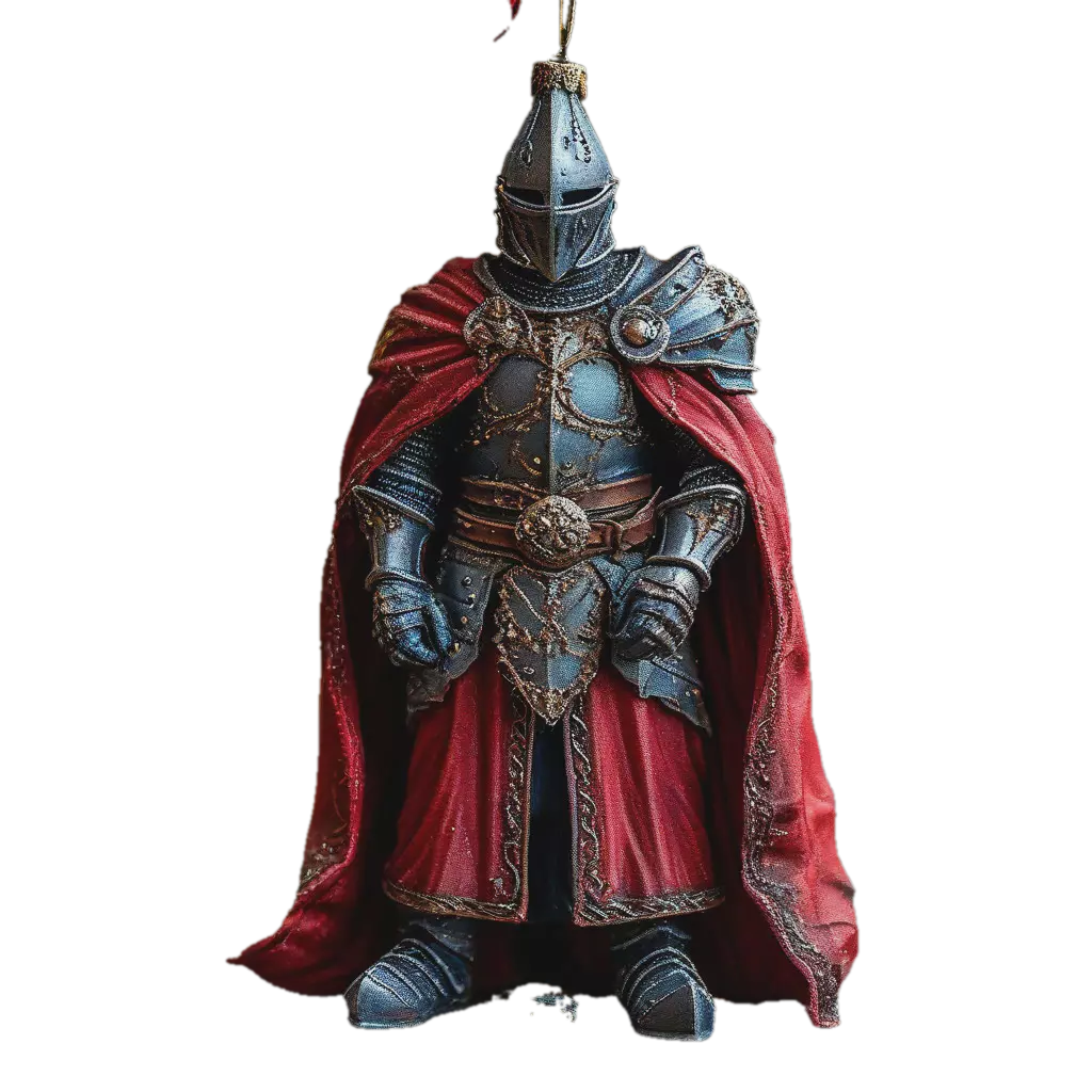 "Dark fantasy knight in a red cloak" — image created in Shedevrum