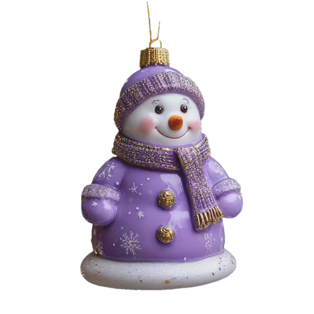 "Purple with a snowman" — image created in Shedevrum