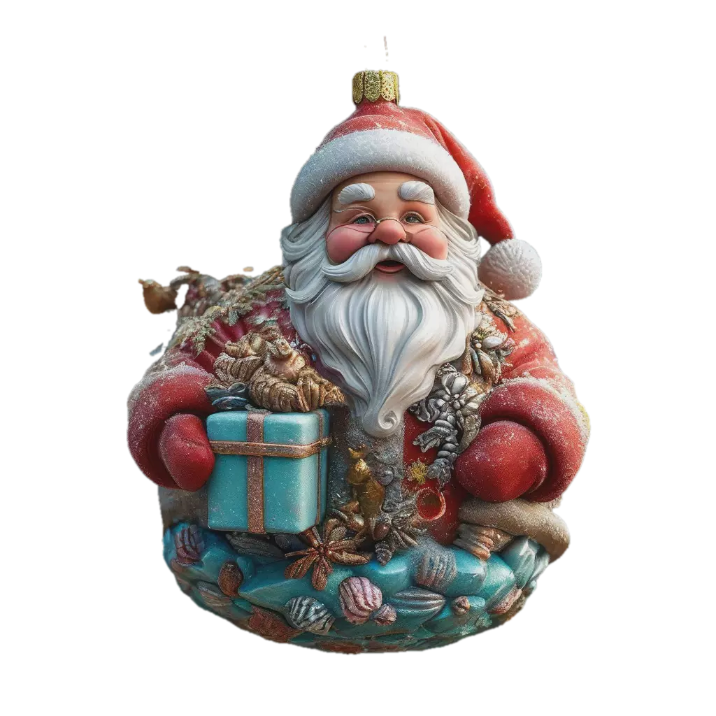 "Santa Claus with a gift" — image created in Shedevrum