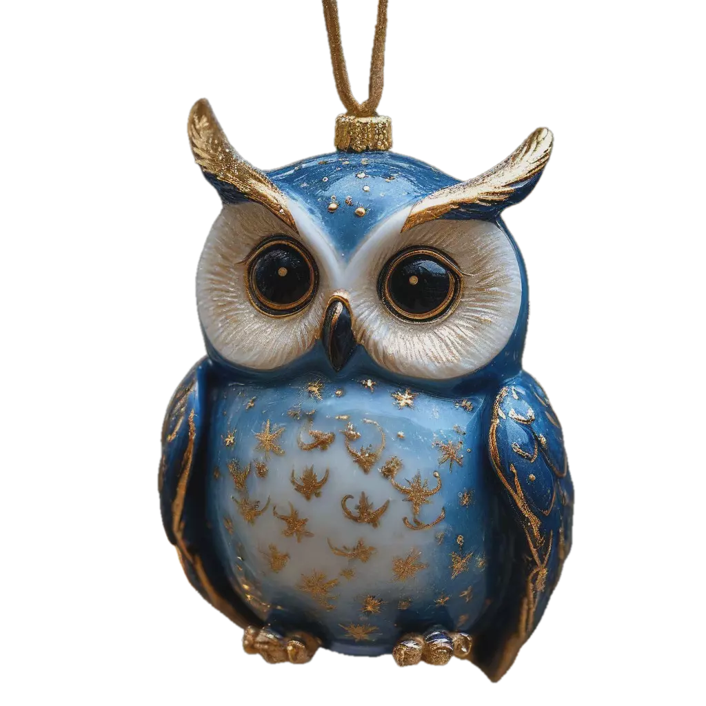 "Owl on the background of the sun. the owl is blue and the sun is ...