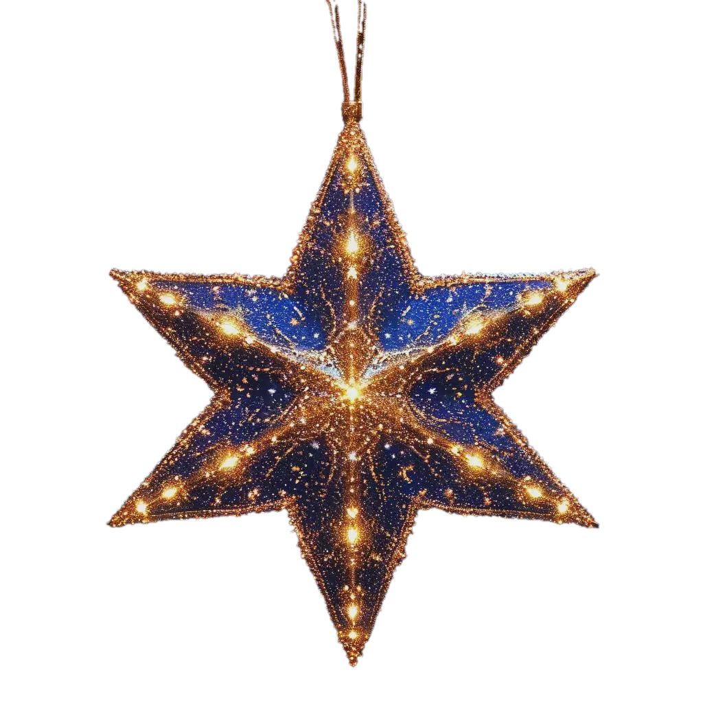 "A small star, with a bunch of small stars around, small, against the ...