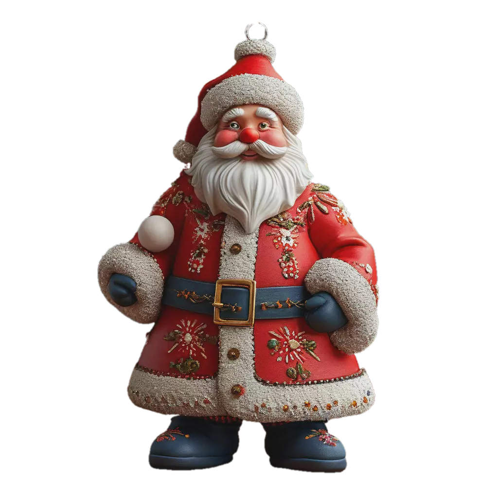 "Santa Claus, red nose, in a folk costume." — image created in Shedevrum