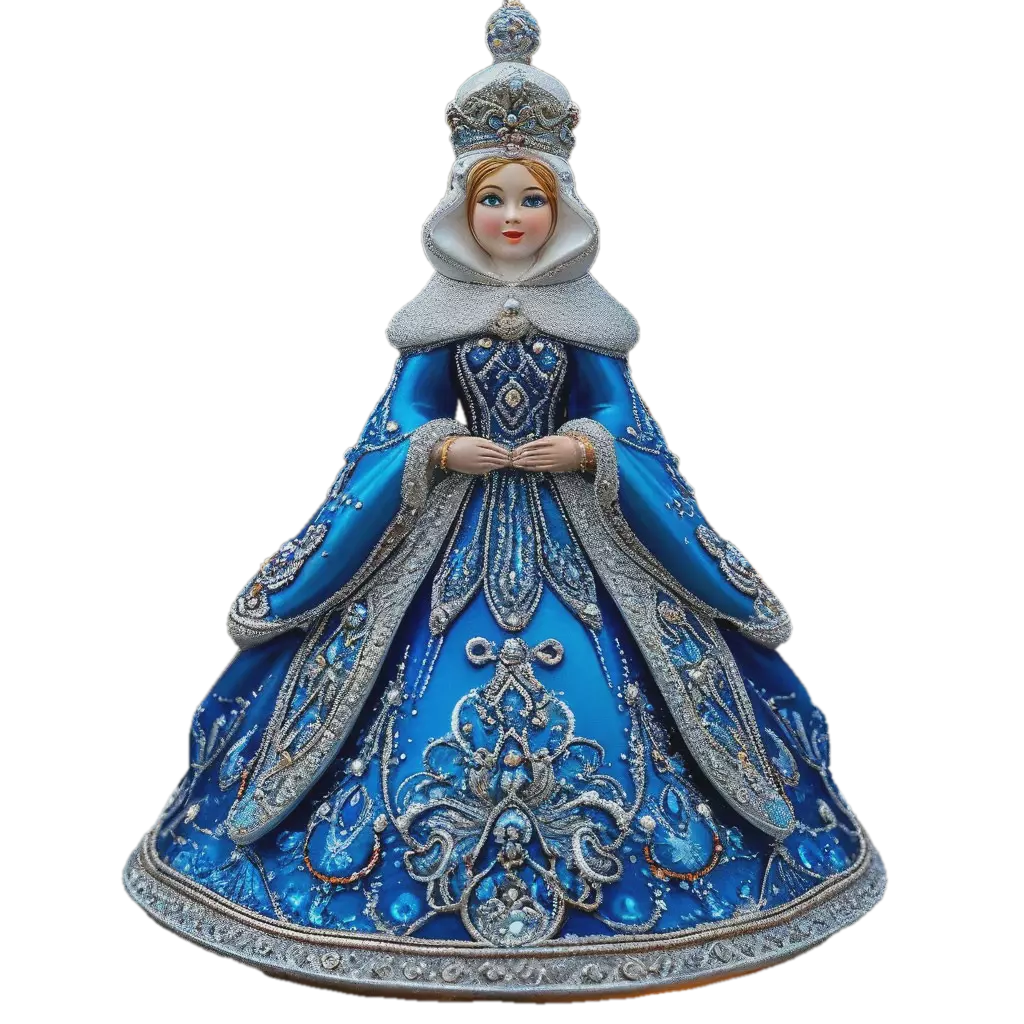 "Snow Maiden, as from a Russian fairy tale, full-length in blue and ...