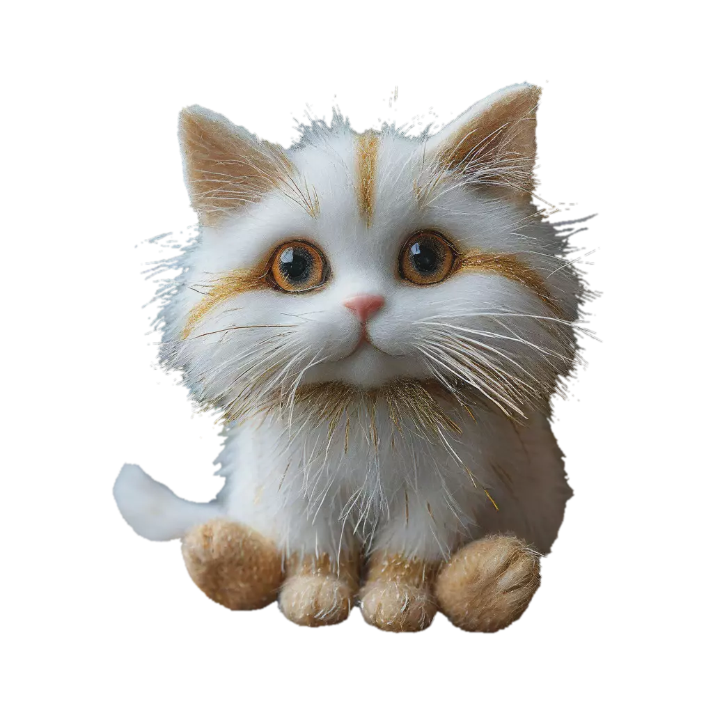 "Fabulous cat dandelion fluff white sparkling" — image created in Shedevrum