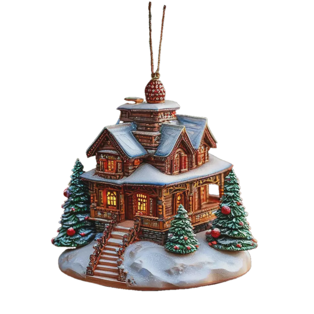 "Snow house, morning, village, dawn" — image created in Shedevrum