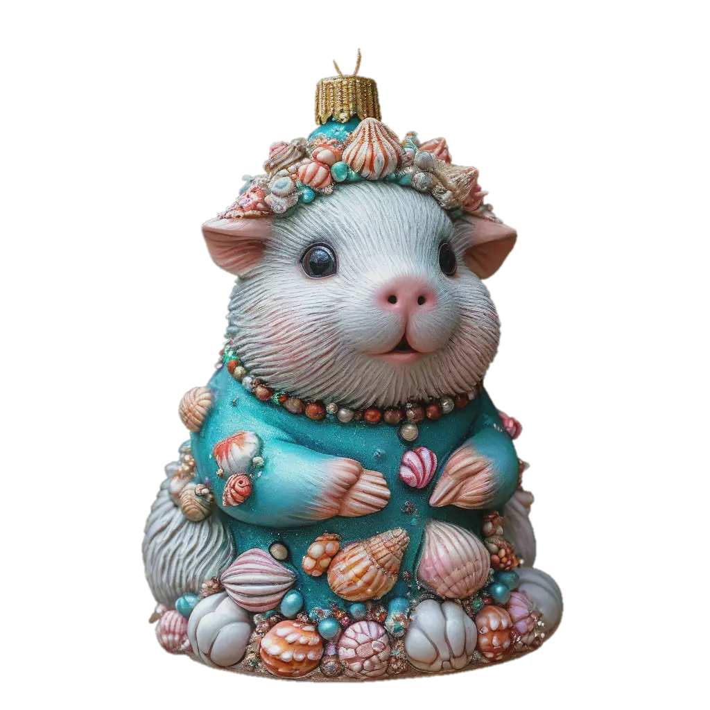 "The snow maiden guinea pig" — image created in Shedevrum