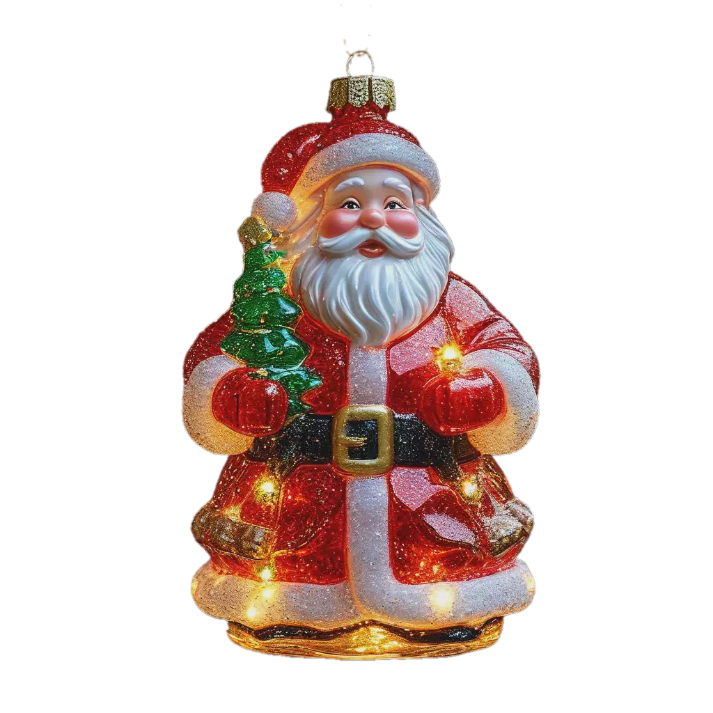 "Santa Claus with a Christmas tree" — image created in Shedevrum