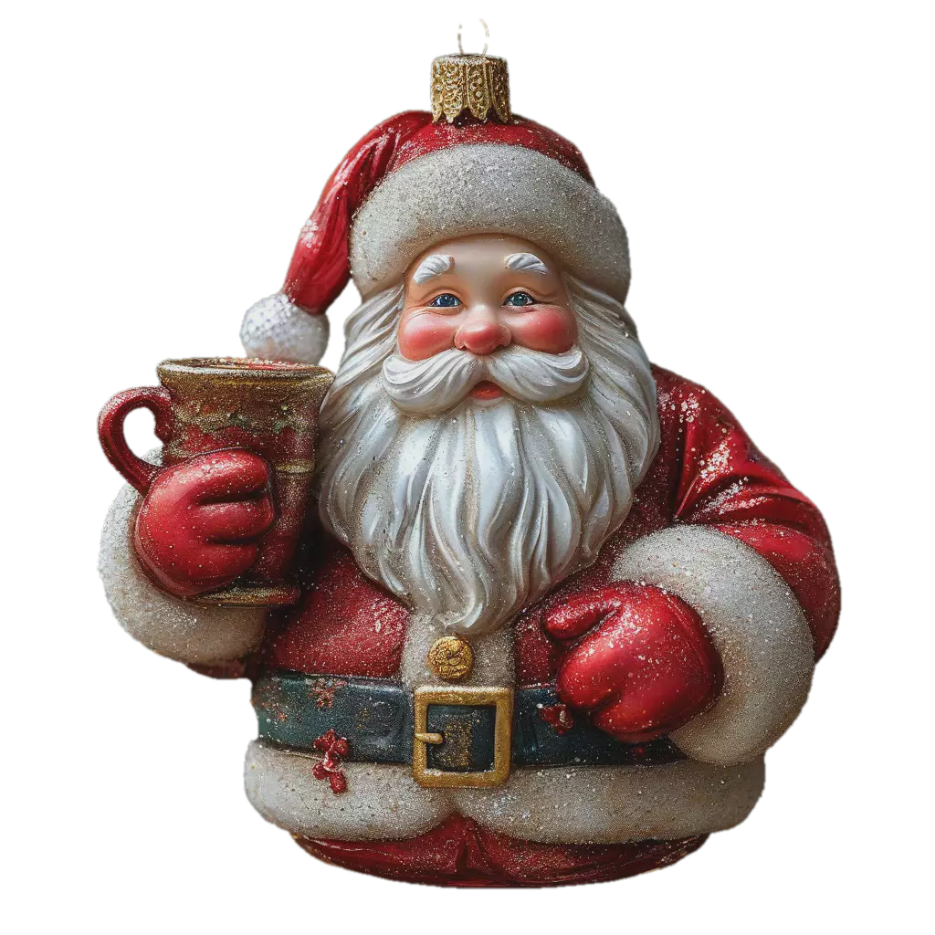 "Santa Claus with a cup" — image created in Shedevrum