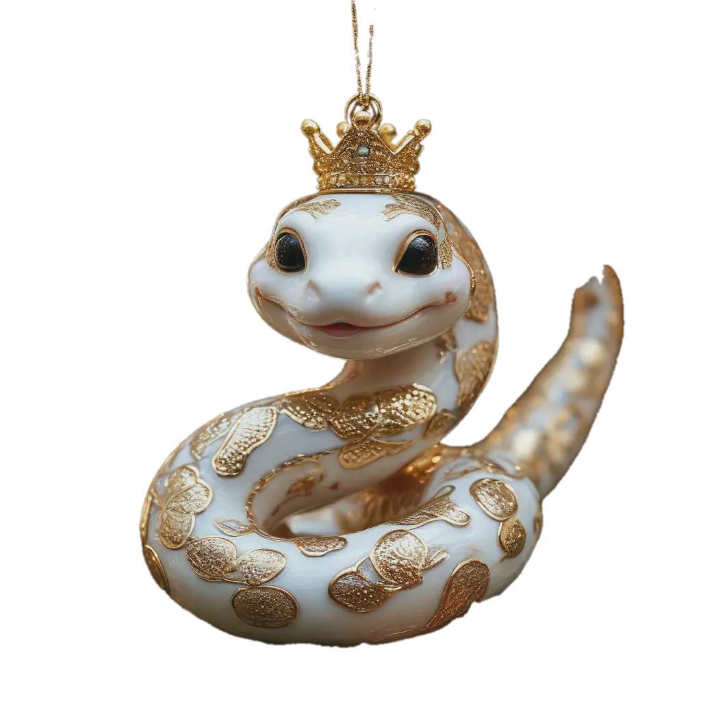 "A snake with a crown, smiling sweetly and a tail on its chin" — image ...