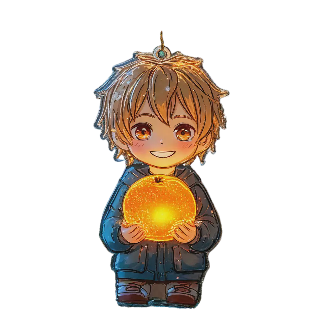 "In the middle, the character Kenma from the anime volleyball, he holds ...