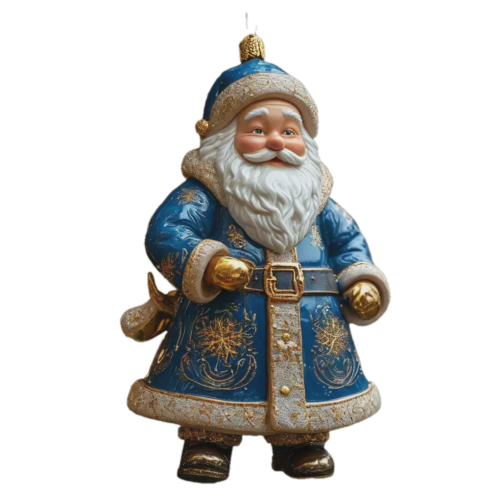 "Santa Claus in a blue zentangel style sheepskin coat" — image created ...