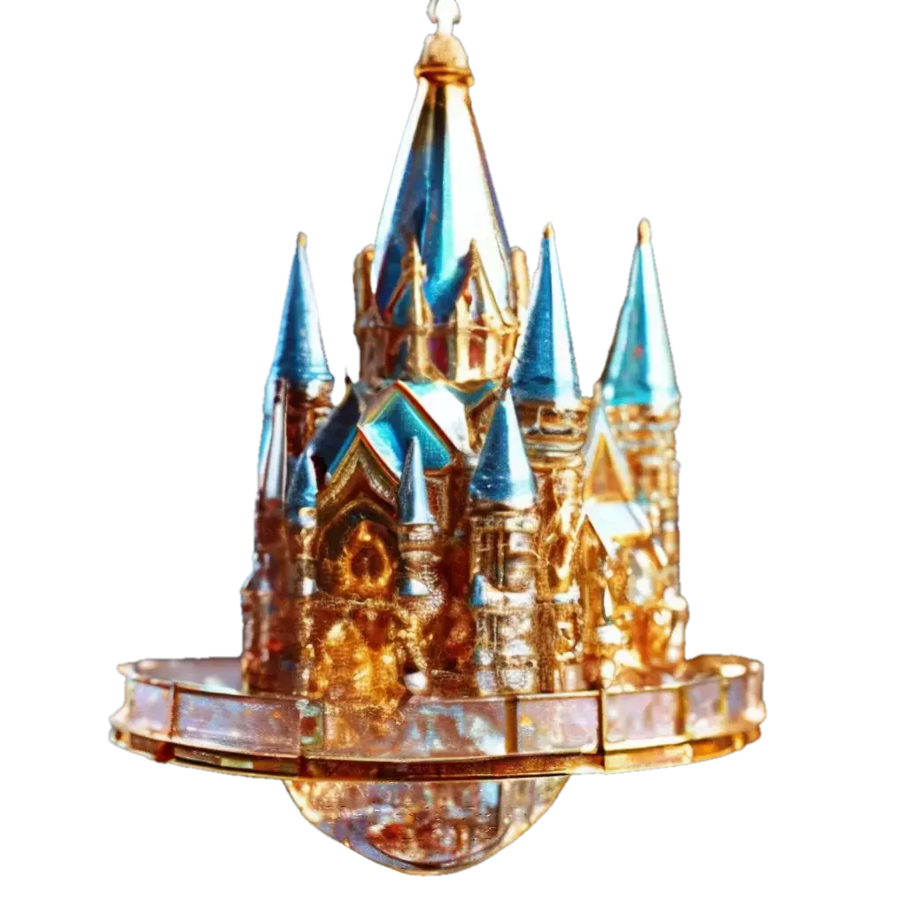 "An ancient castle made of glass" — image created in Shedevrum