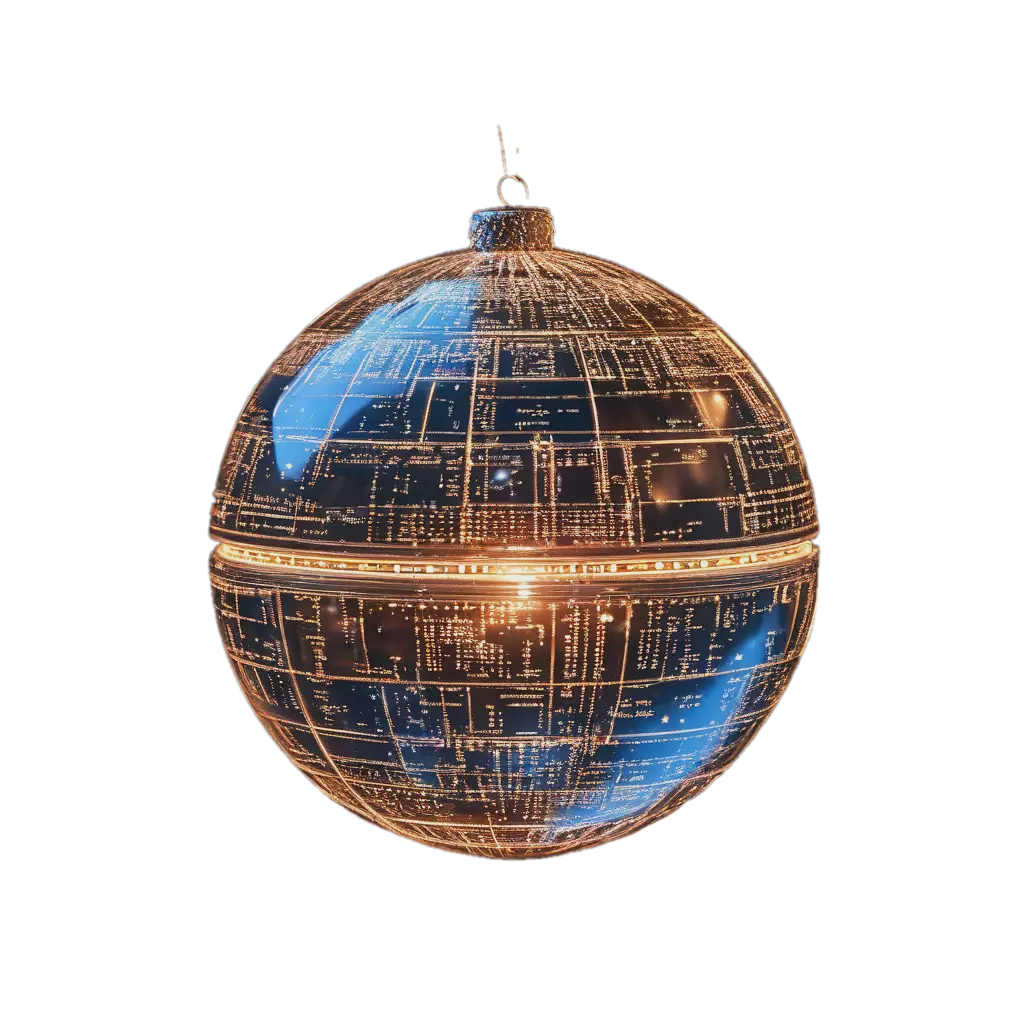 "A highly detailed death star in space, inside a transparent crystal ...