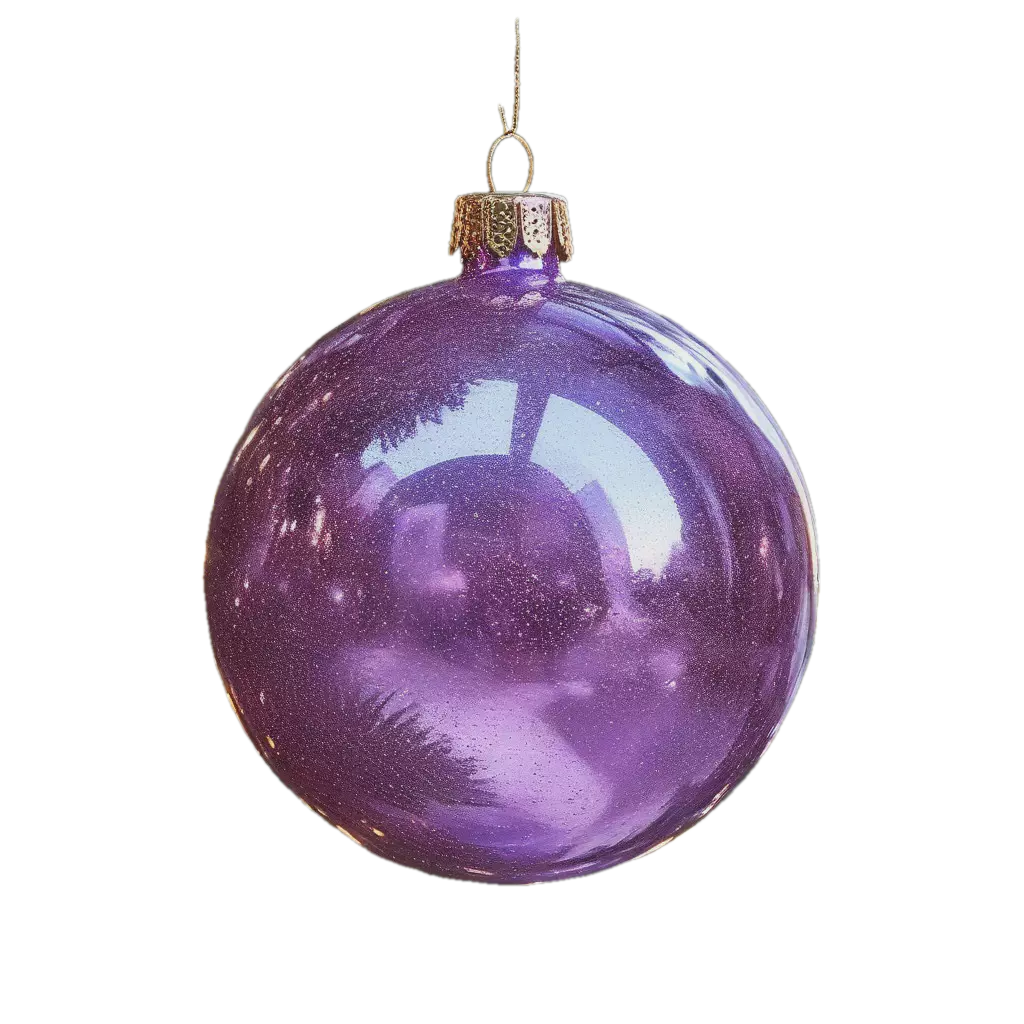 "A lilac-colored glass ball, illuminated from the inside, beautiful ...
