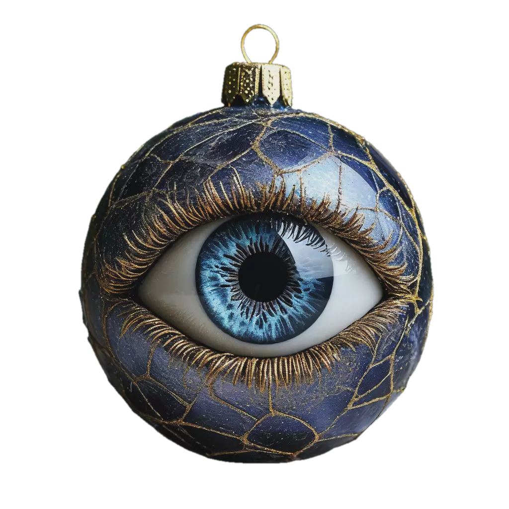 "A ball in the form of an eyeball, pupil, iris, clear details, dark ...