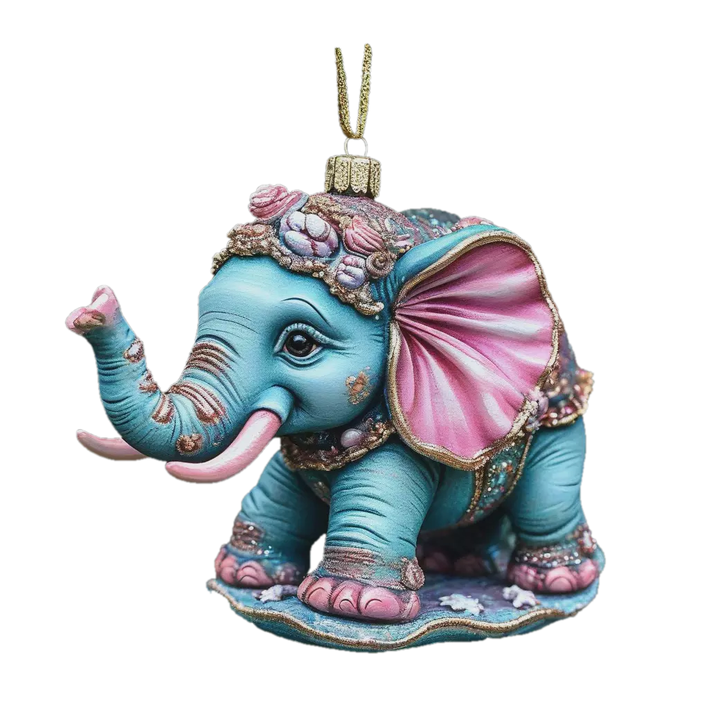 "A little pink elephant. Trunk up. Three-dimensional , 80K, painted ...