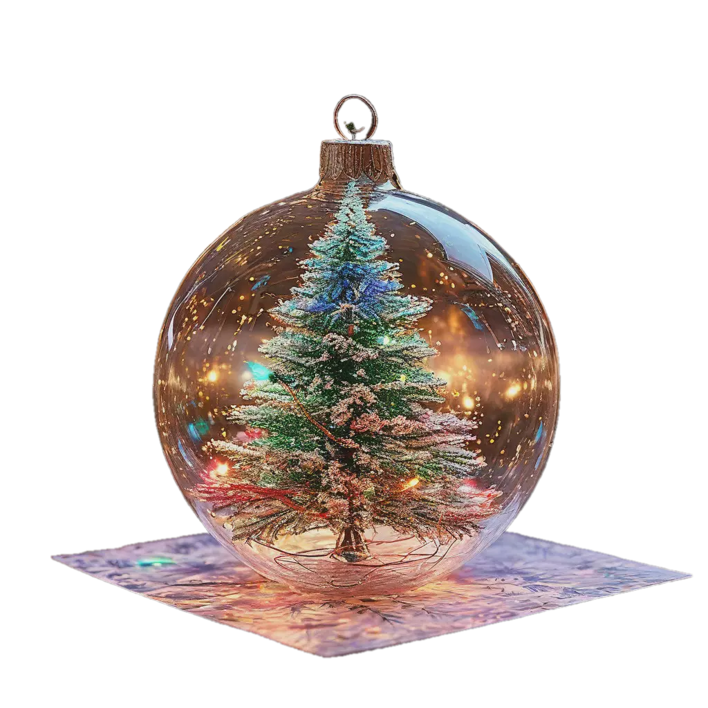"On the table is a piece of paper with a painted Christmas tree ...