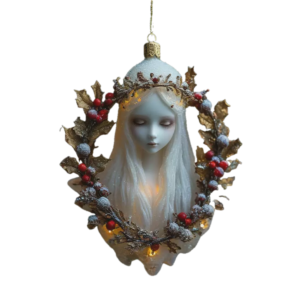 "The spirits of a Gloomy Christmas. Albino. She.A crown of dried ...
