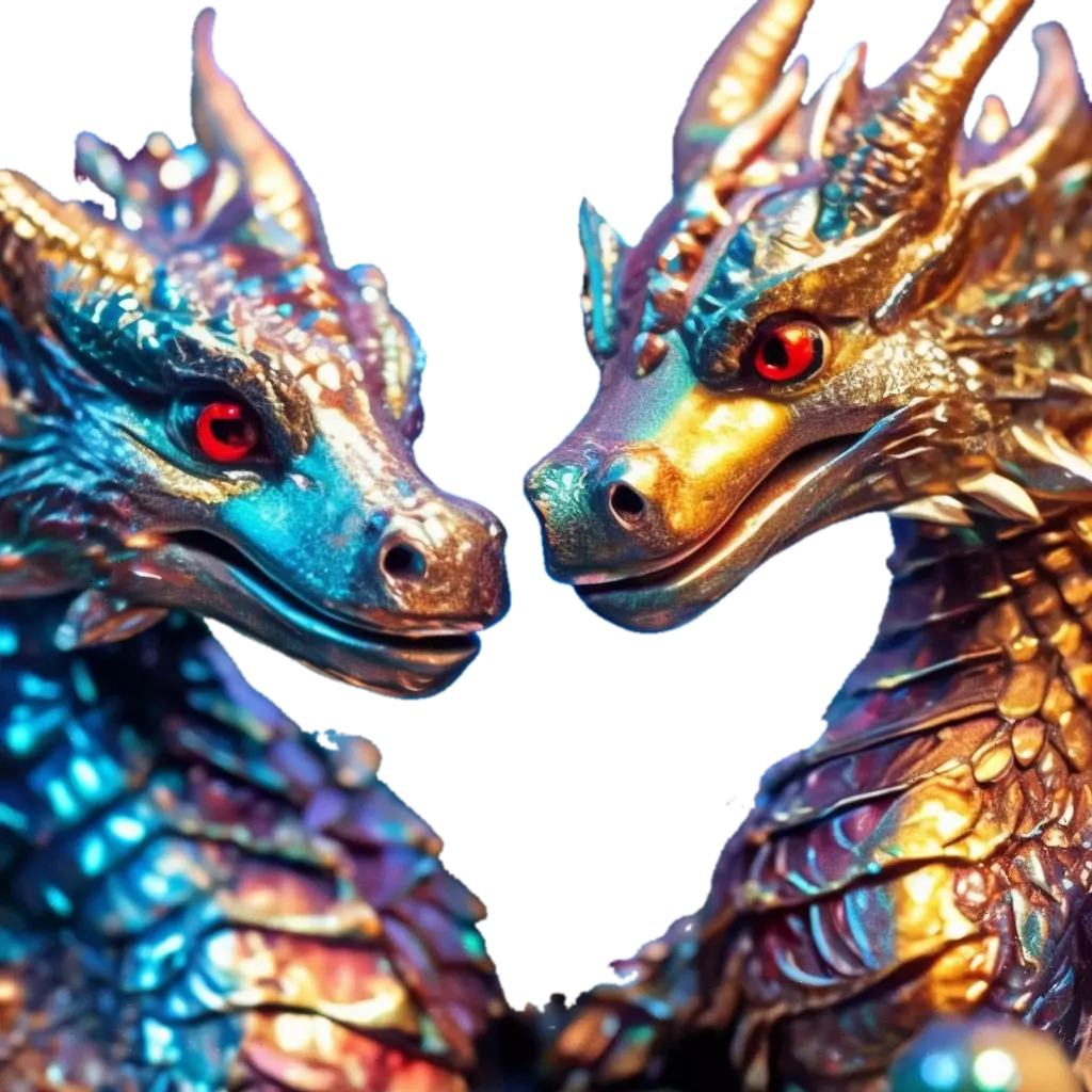 "A couple of dragons in love beautiful aesthetically elegant" — image ...