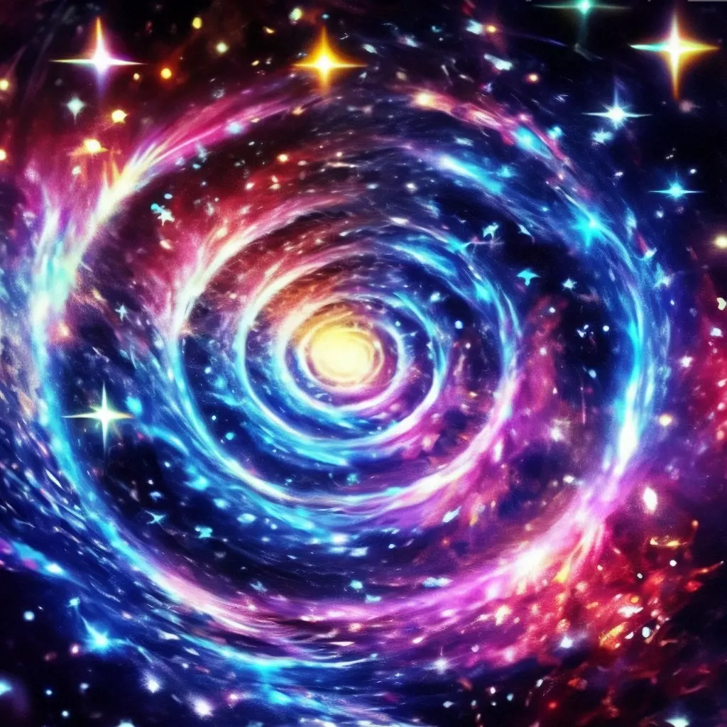 "Drawing with a cosmic fractal, dark art, starfall effect, white desert ...
