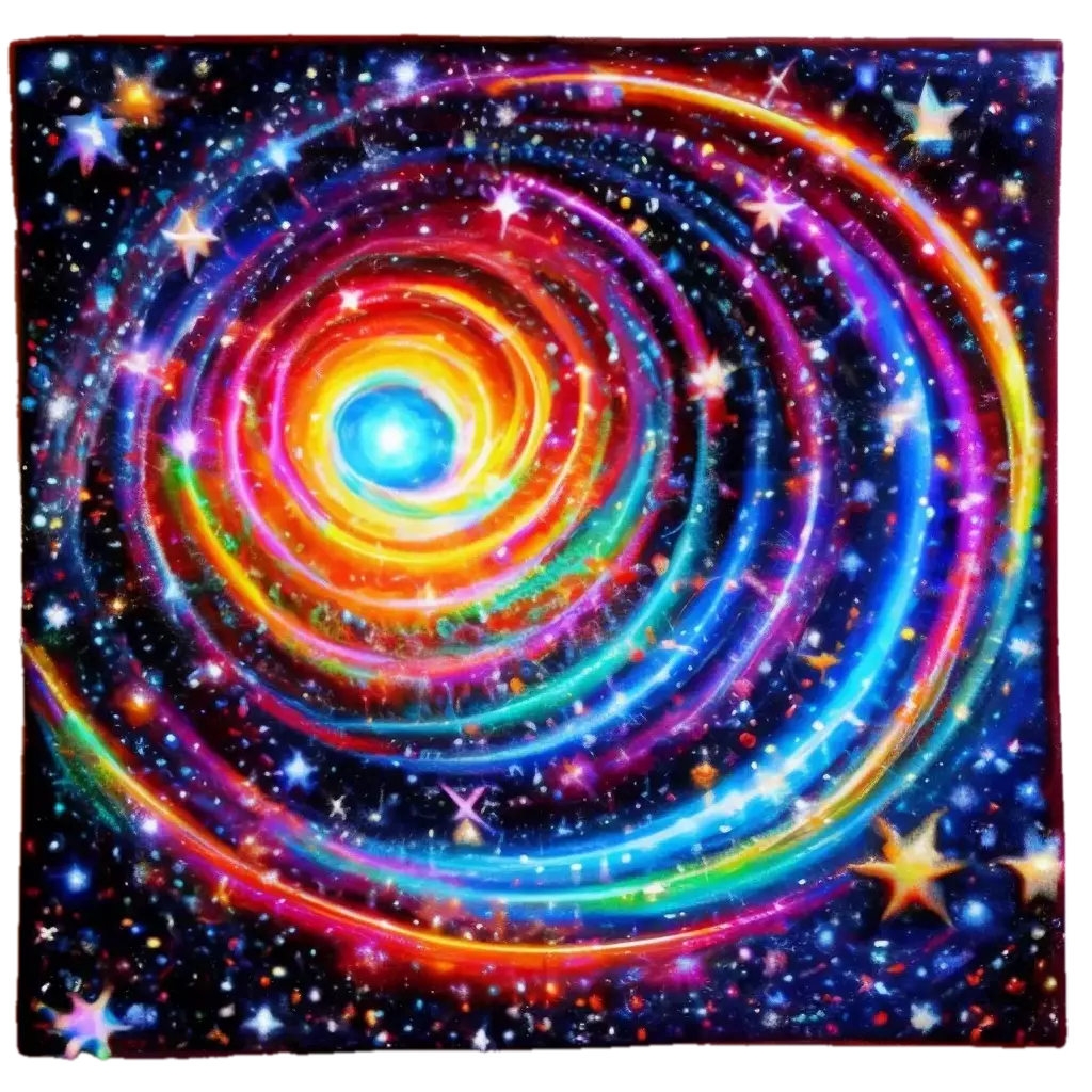 "Drawing with a cosmic fractal, dark art, starfall effect, white desert ...