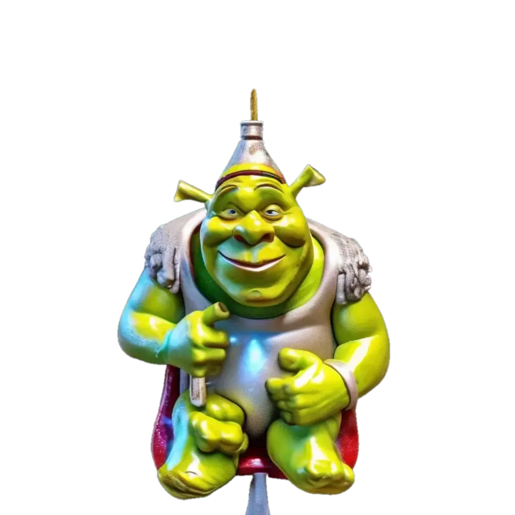 "Shrek o******* in the toilet" — image created in Shedevrum