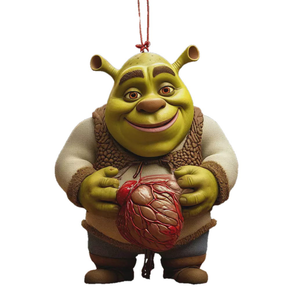 «Шрек донор, держит печень в руках, …» — картинка создана в Шедевруме