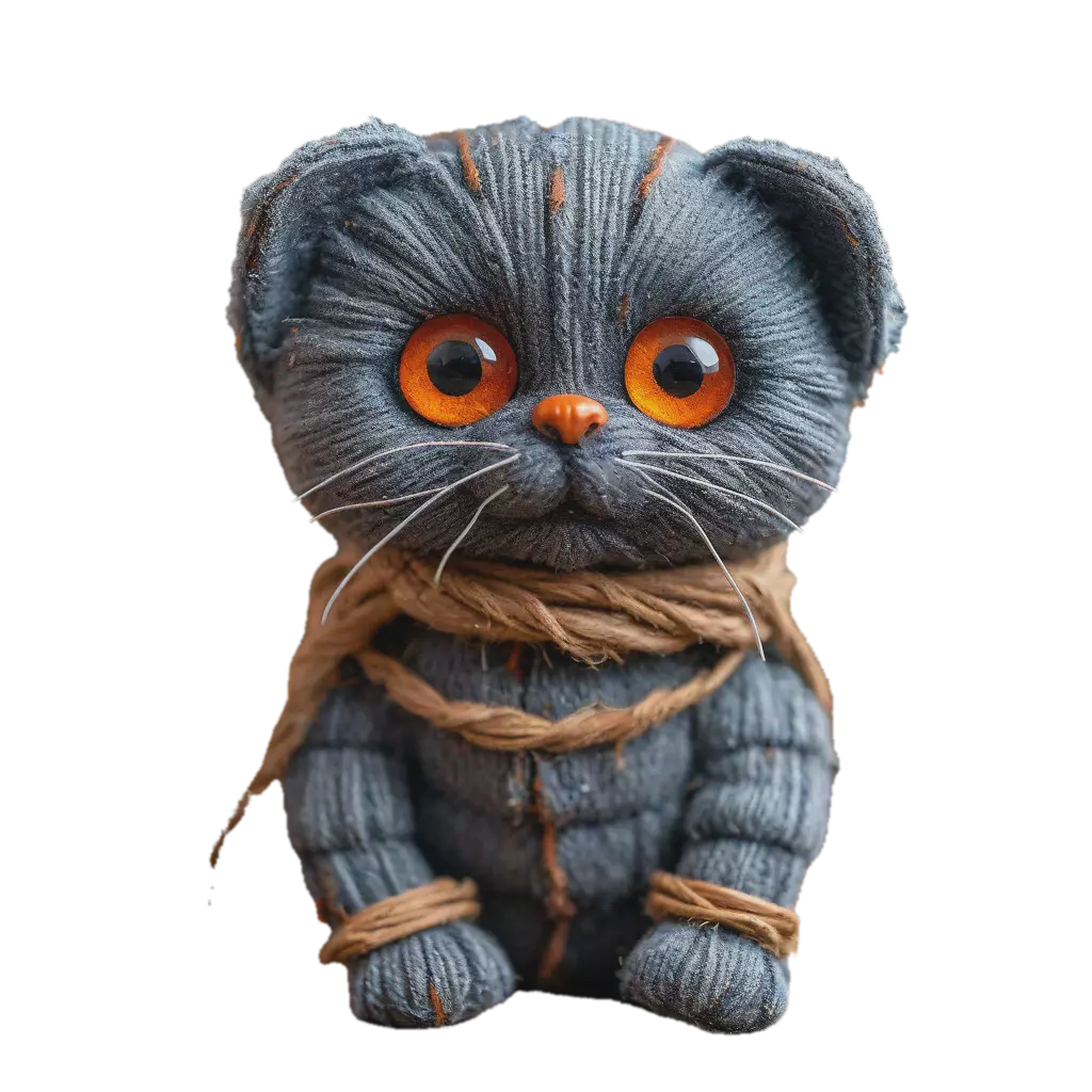 "A Basik cat with orange eyes, lop-…" — image created in Shedevrum