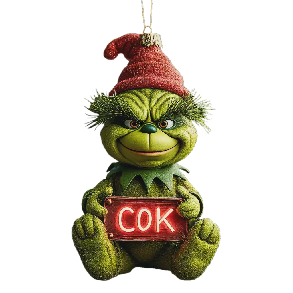 "Cartoon Grinch, sitting, holding a …" — imagen creada en Shedevrum