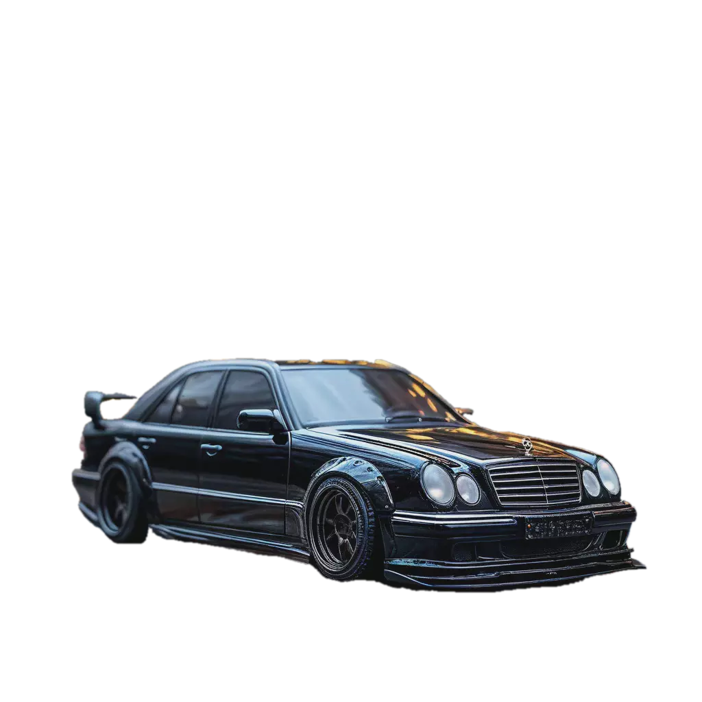 "Mercedes-Benz e-class W210 2001 in a Rocket bunny body kit on low-cut ...