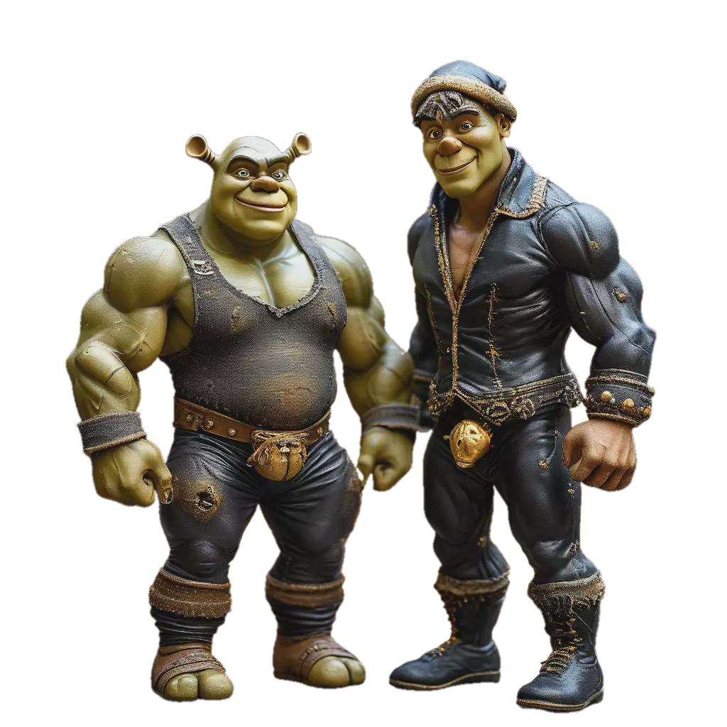 «Шрек-развратник бодибилдер позирует…» — картинка создана в Шедевруме