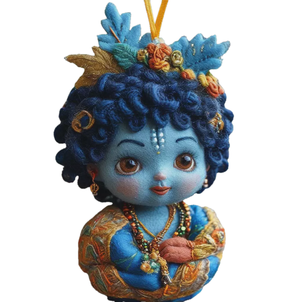 "Chibi Krishna with delicate blue-gray…" — image created in Shedevrum