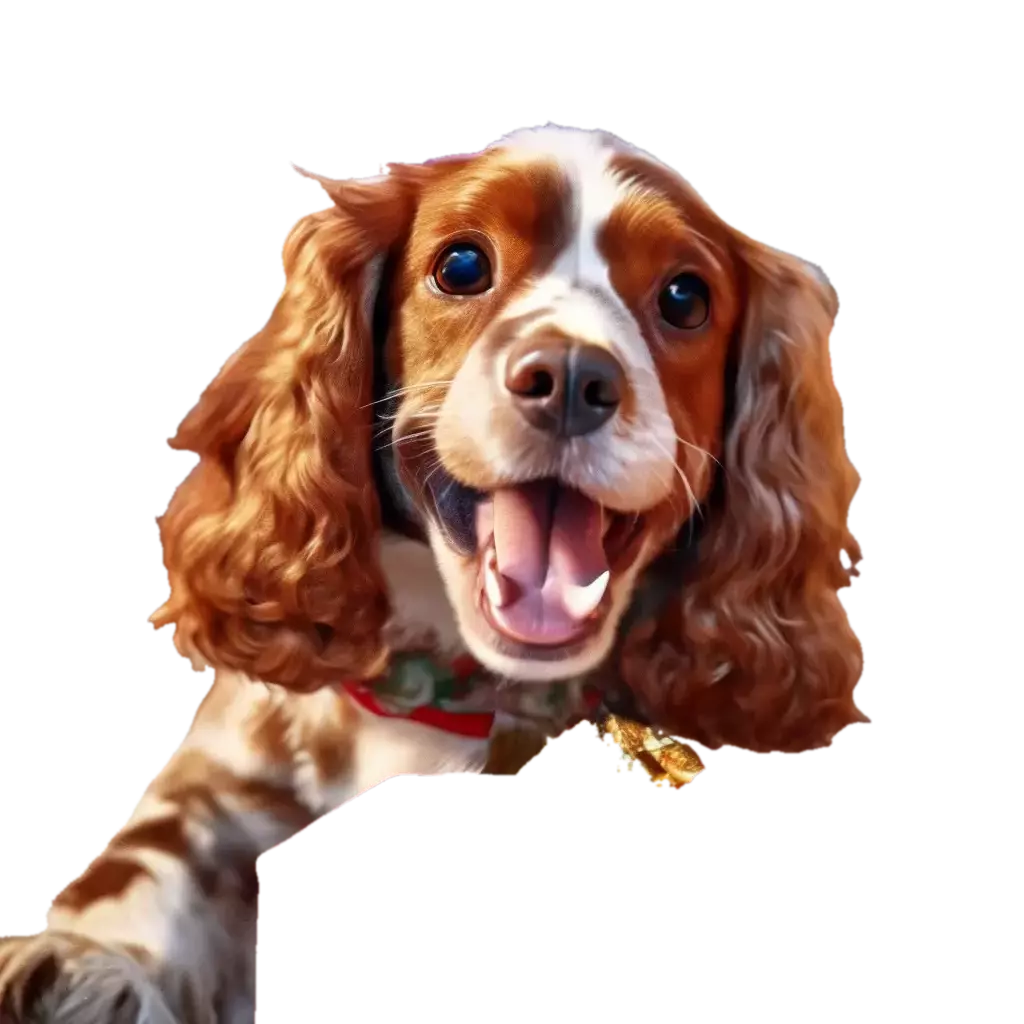"Red English cocker spaniel laughing …" — imagen creada en Shedevrum